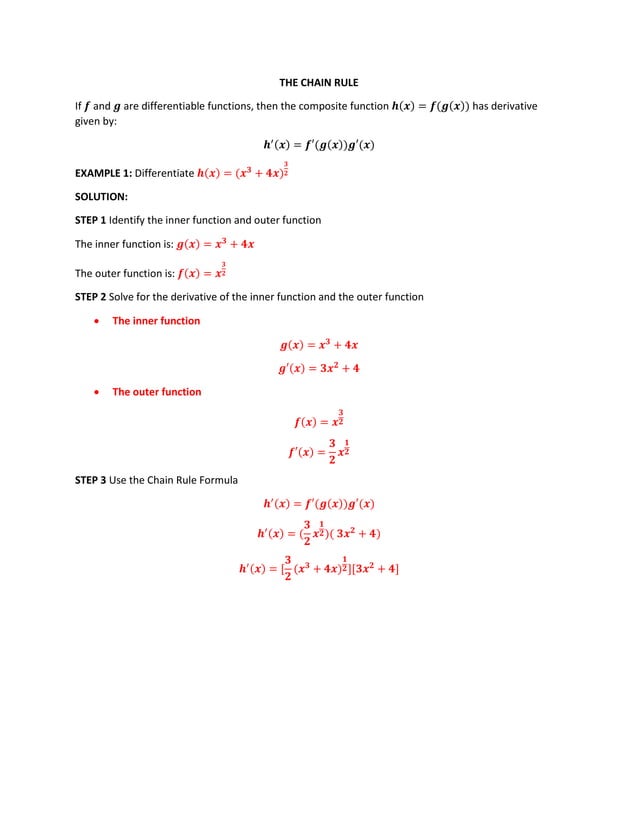 Module 6 the chain rule | PDF