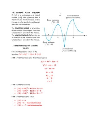 Module 6 the extreme value theorem | PDF