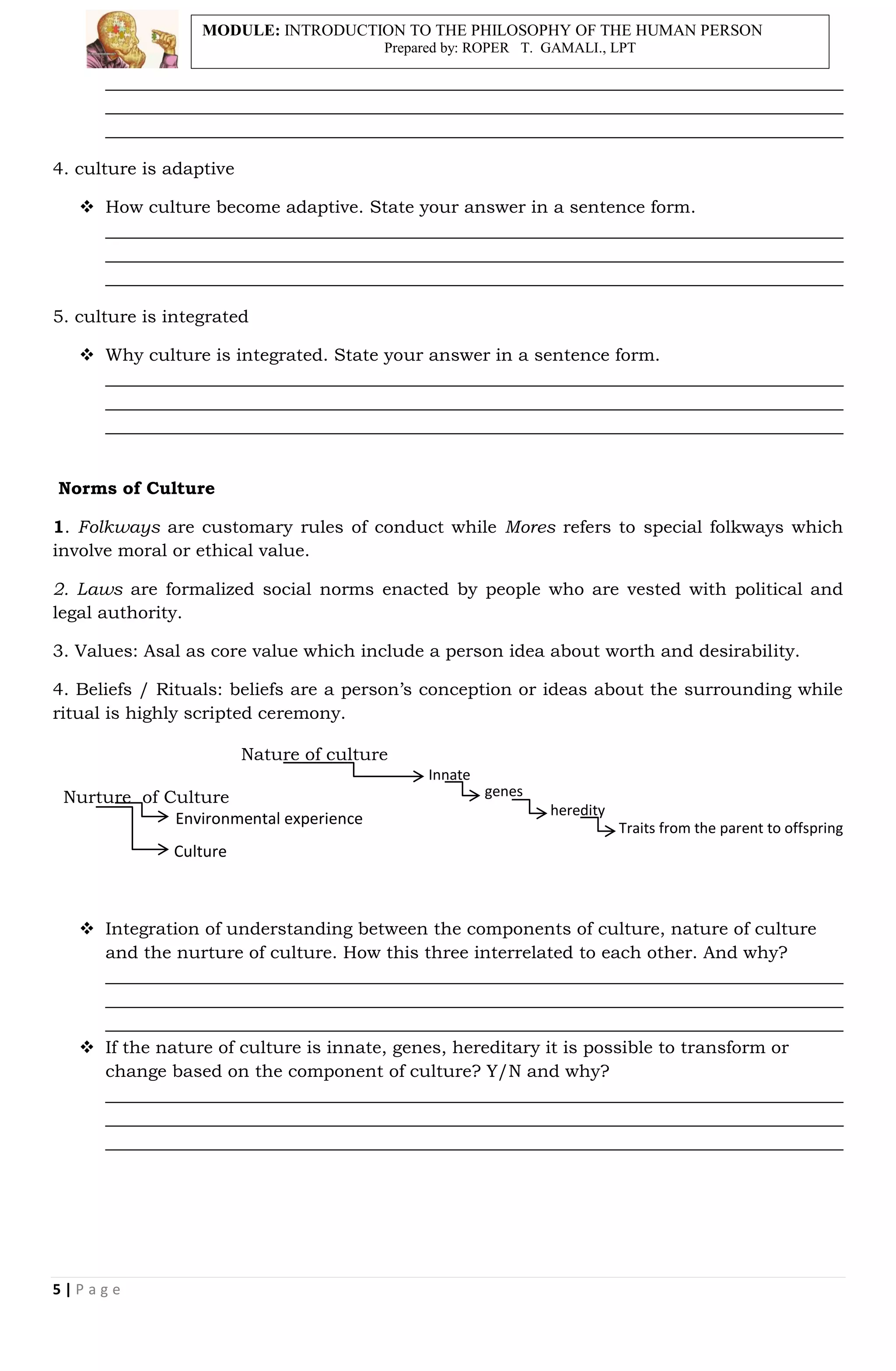 Module 6: PHILOSOPHY The human person in society | PDF