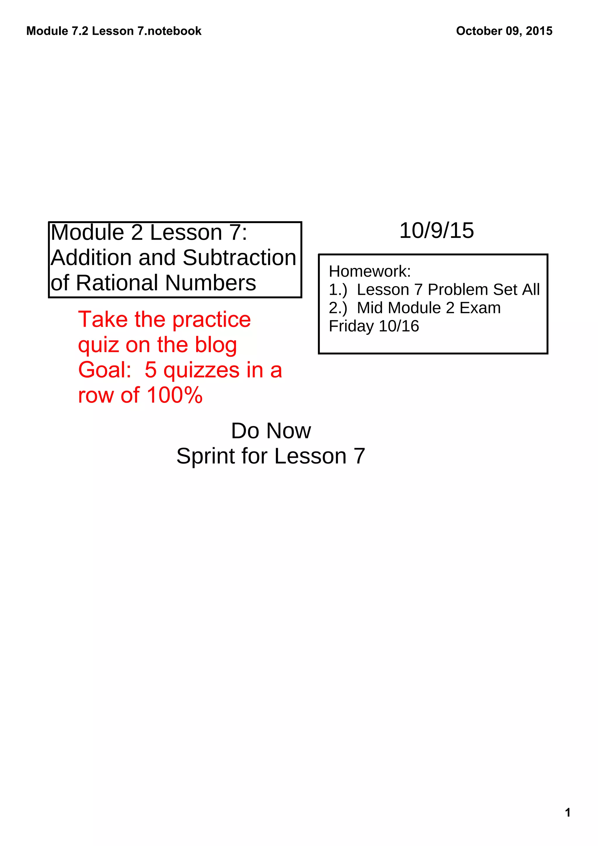 Module 7.2 lesson 7 | PDF