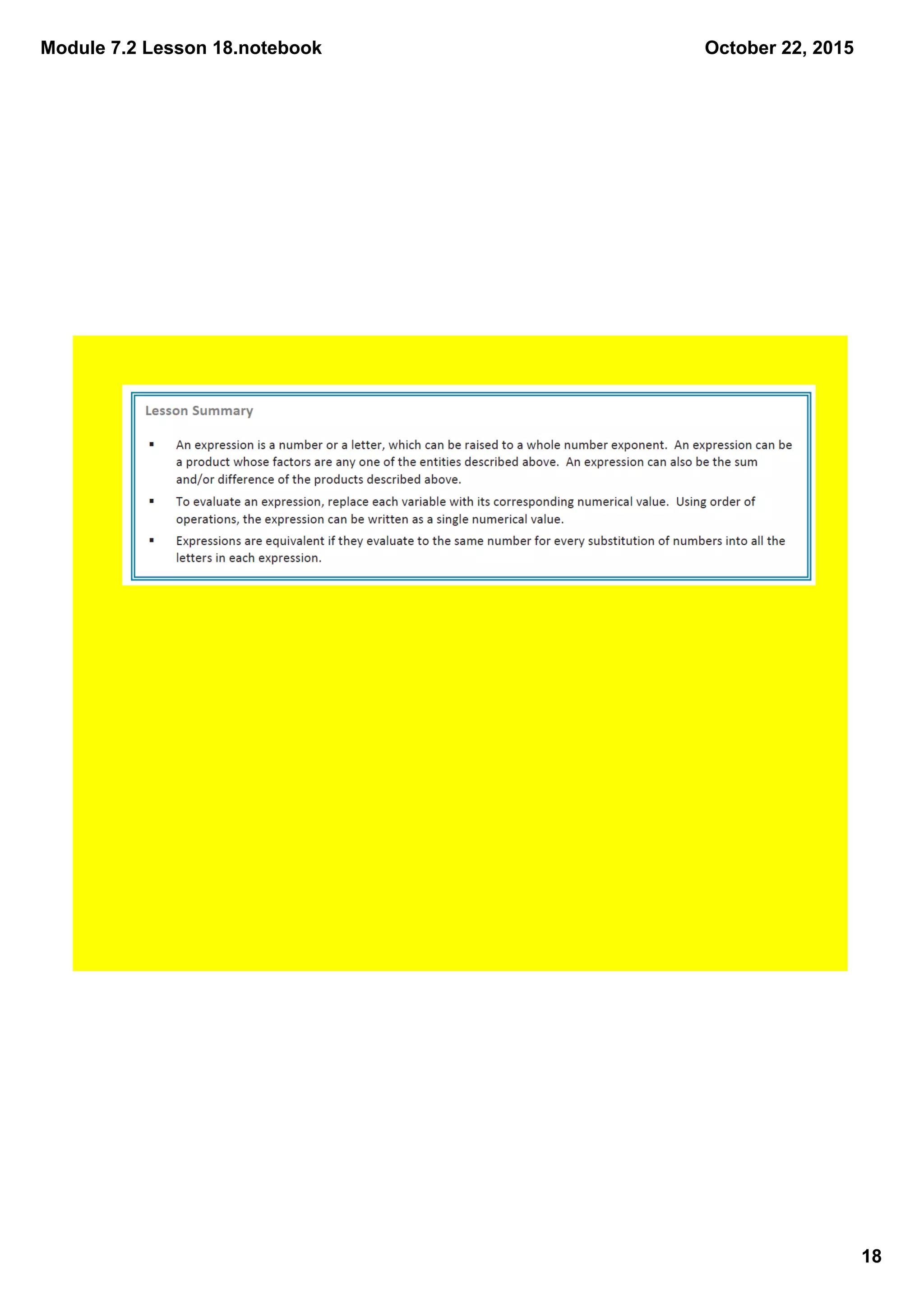 Module 7.2 lesson 18 | PDF