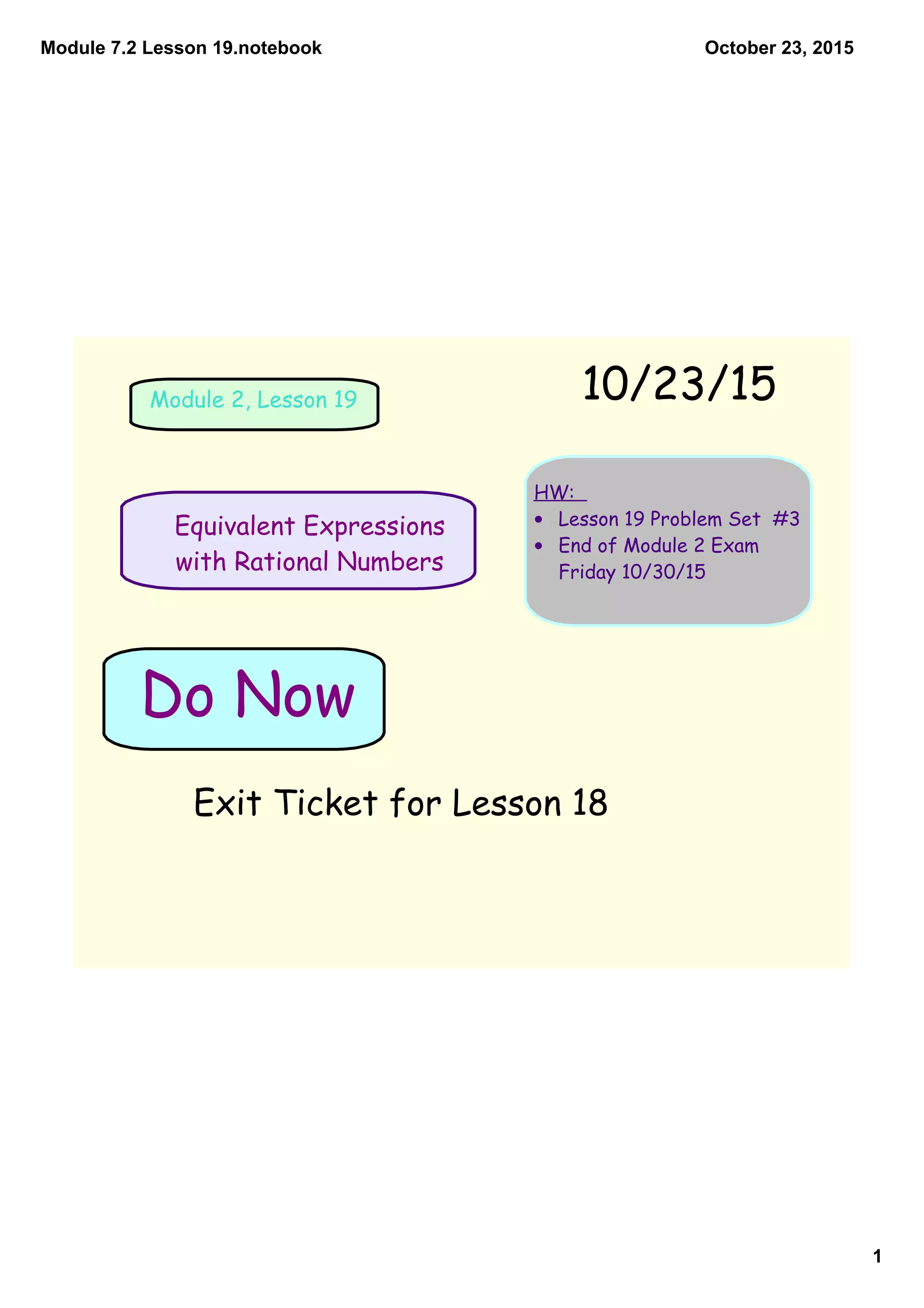 Module 7.2 lesson 19 | PDF