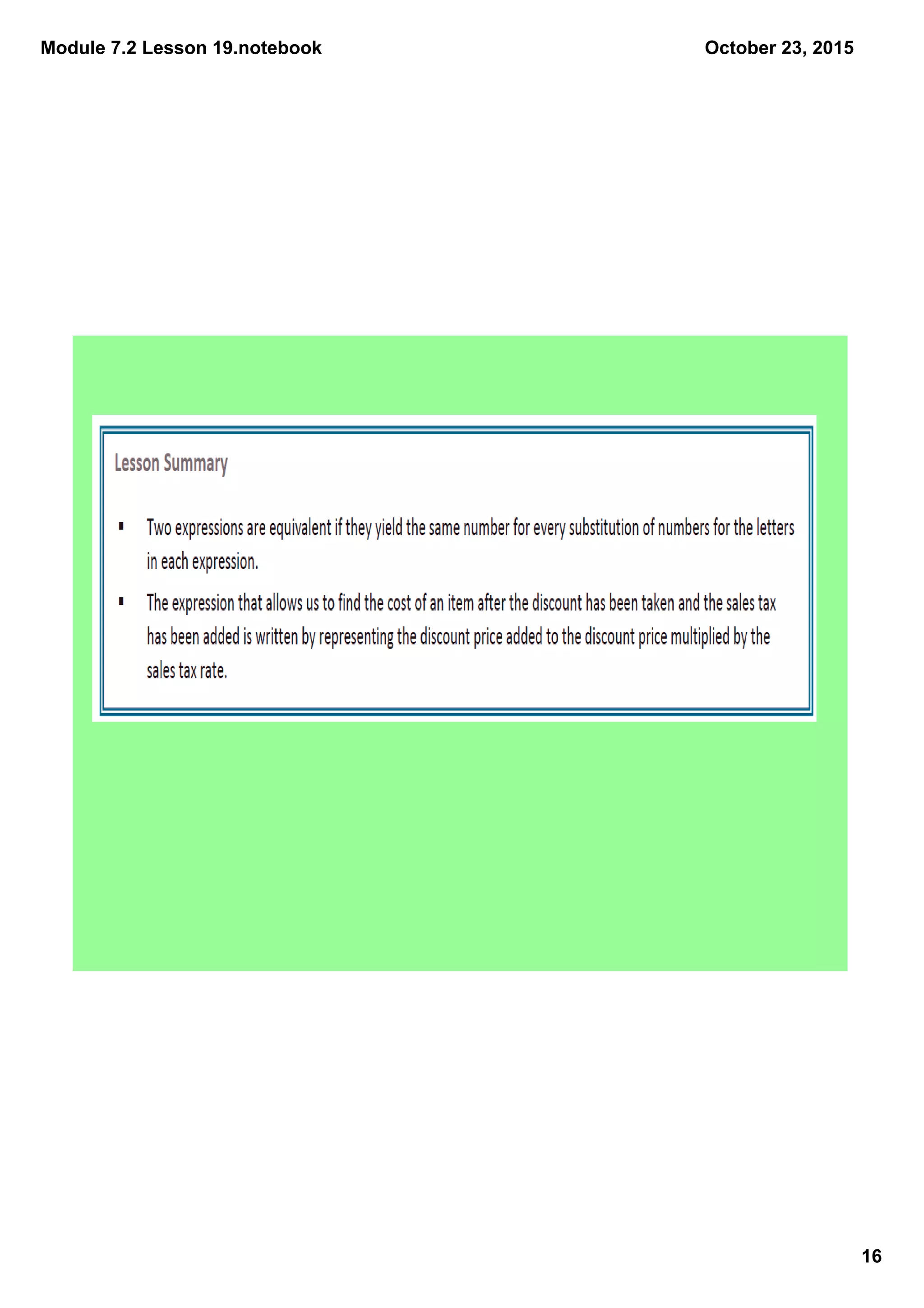 Module 7.2 lesson 19 | PDF