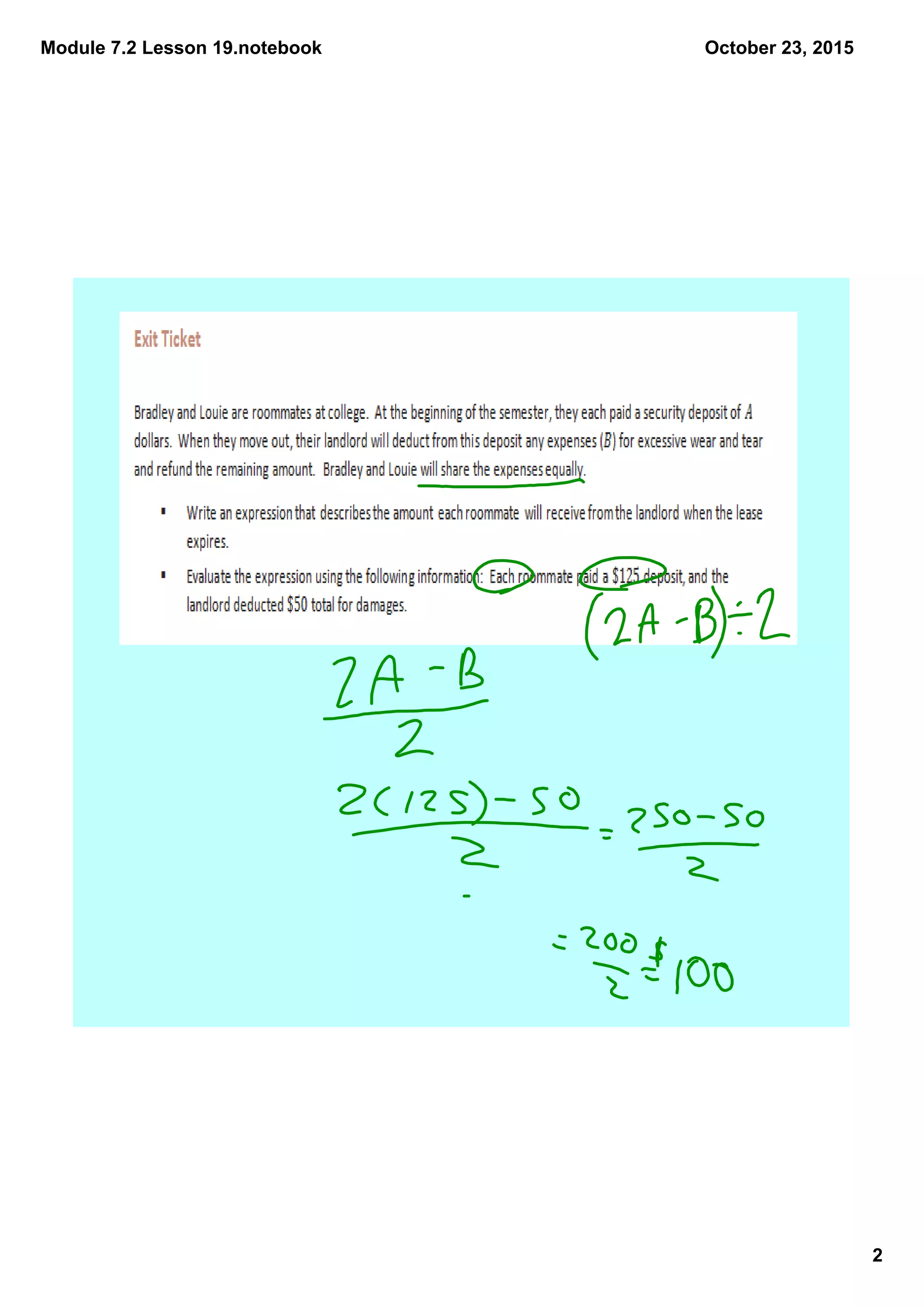 Module 7.2 lesson 19 | PDF