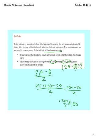 Module 7.2 lesson 19 | PDF