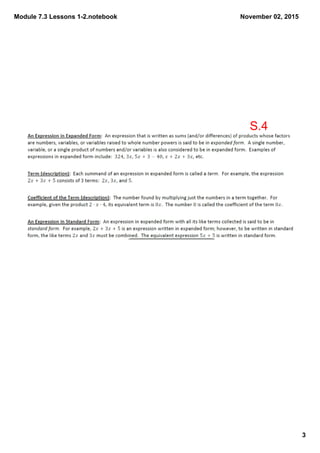 Module 7.3 lessons 1 2 | PDF