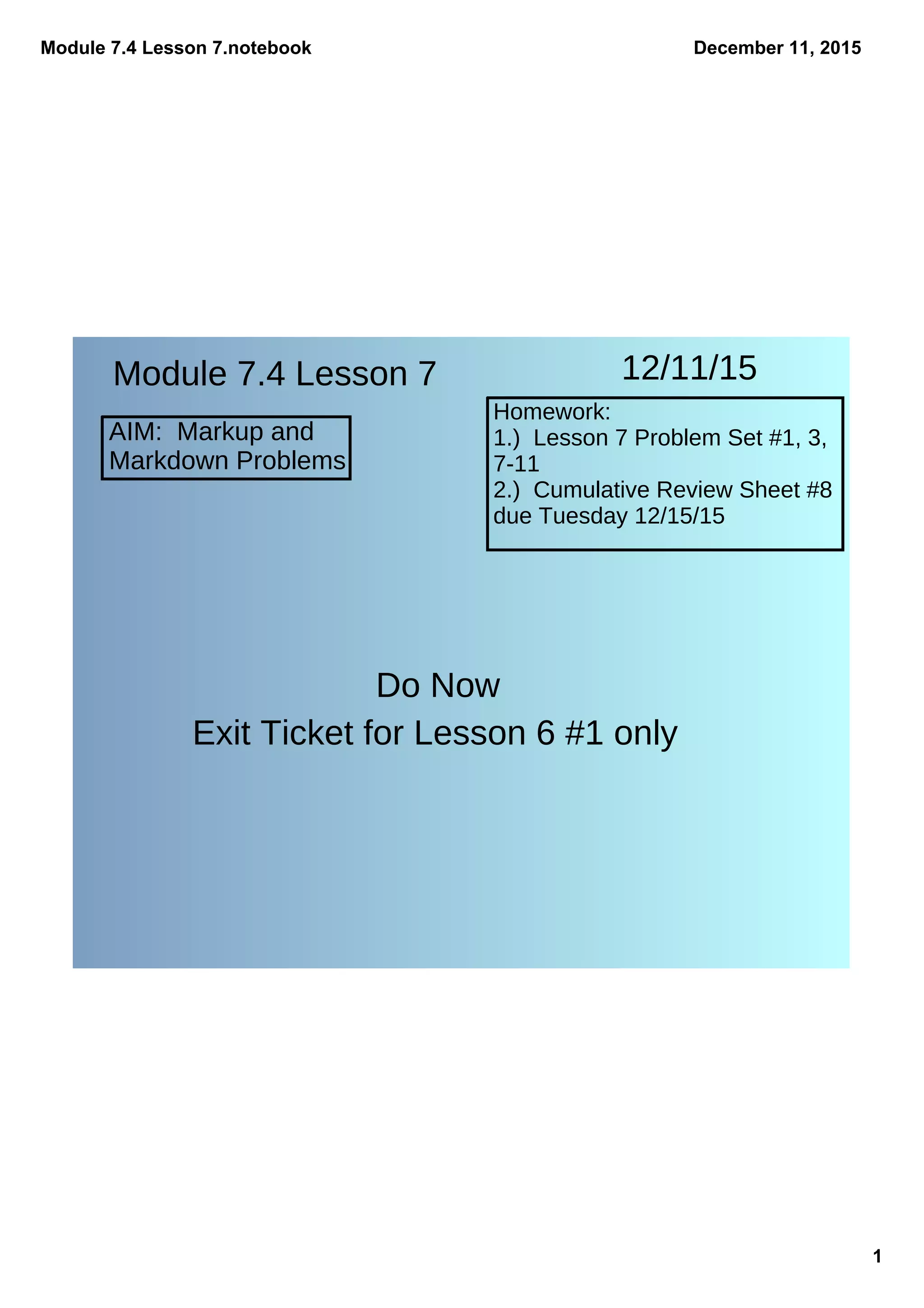 Module 7.4 lesson 7 | PDF
