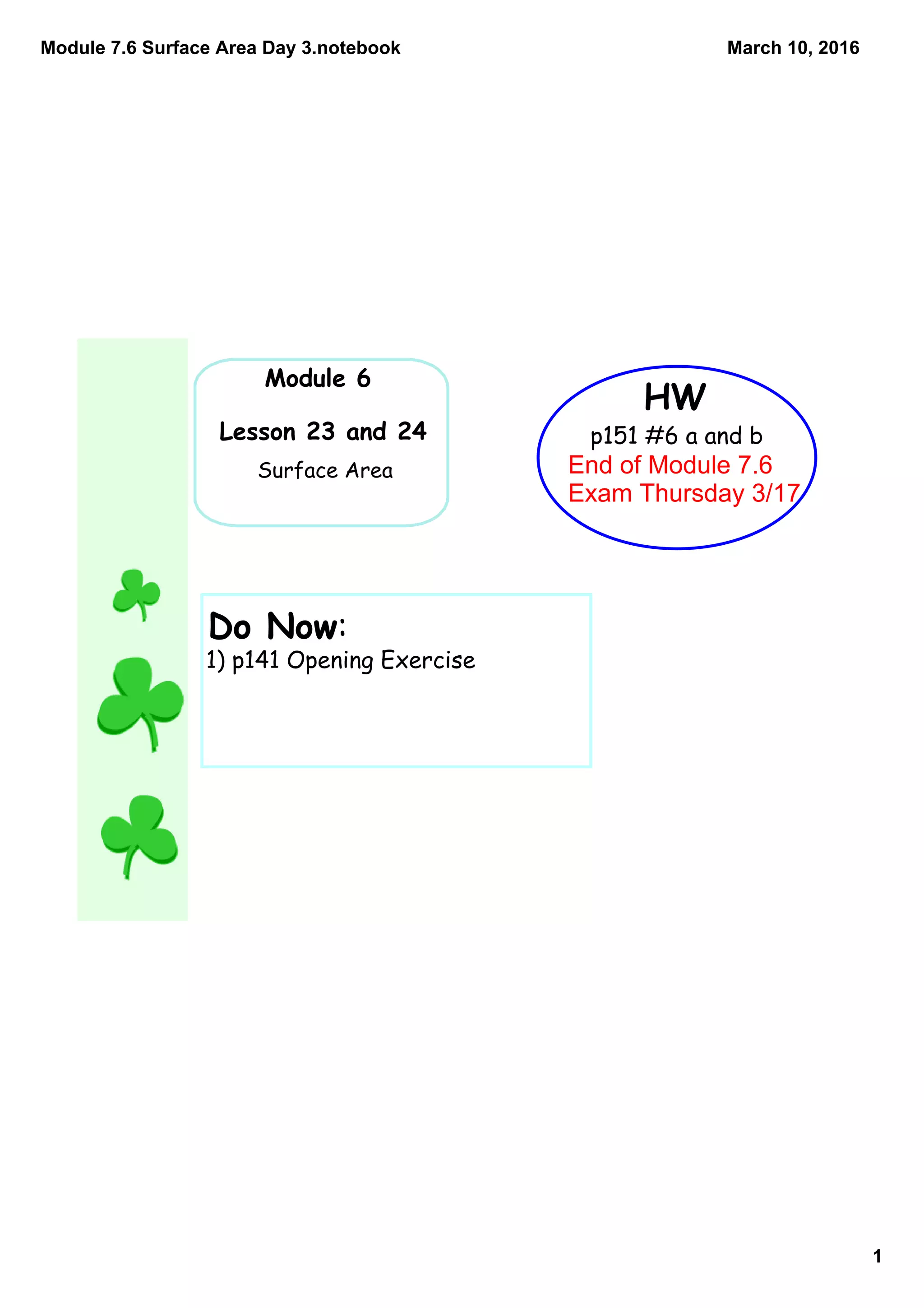 Module 7.6 surface area day 3 | PDF
