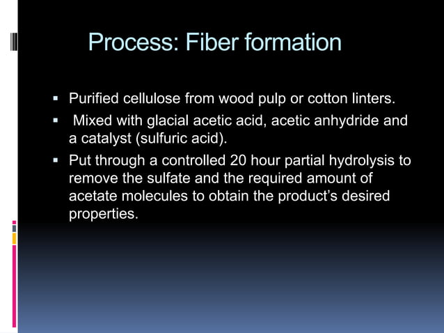 Cellulose acetate fiber spinning | PPTX
