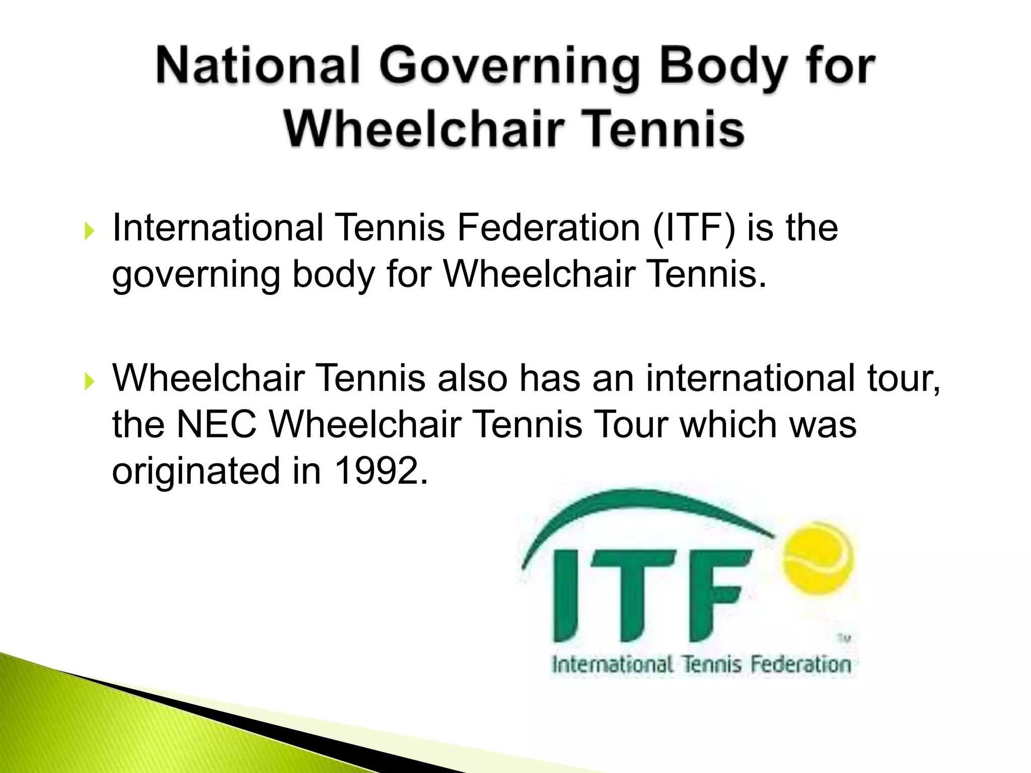 Paralympic sport Wheelchair tennis | PPT