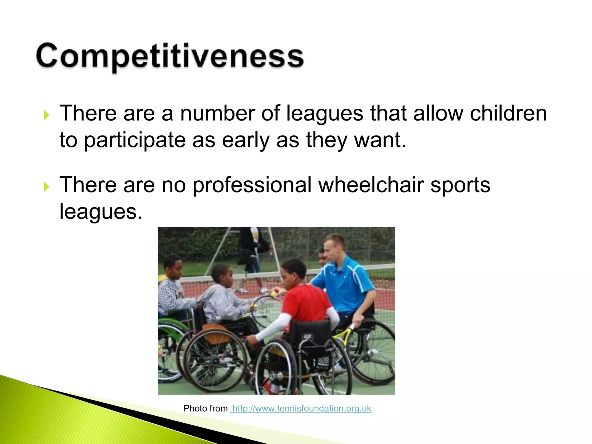 Paralympic sport Wheelchair tennis | PPT