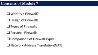 Module 7 Firewalls Part - 2 Presentation | PPT