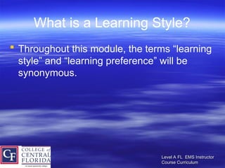 Module 7 Learning Styles.ppt.learning styles description | PPT