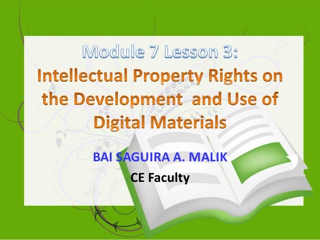Intellectual Property Rights on the Development and Use of Digital ...