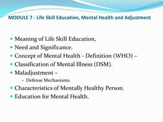 Module 7 life skill education and technical | PDF