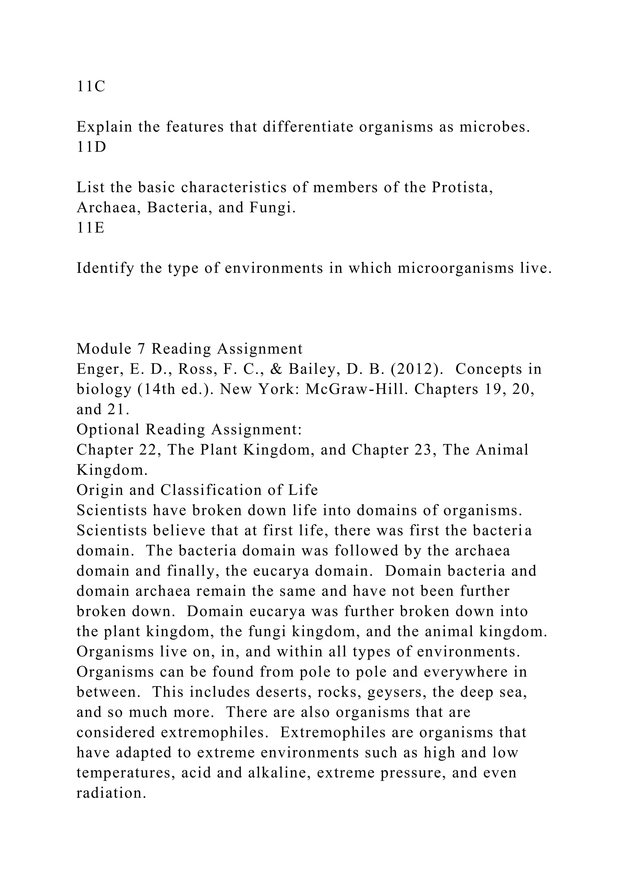 Module 7 OverviewOrigin and Classification of LifeThe origin o.docx