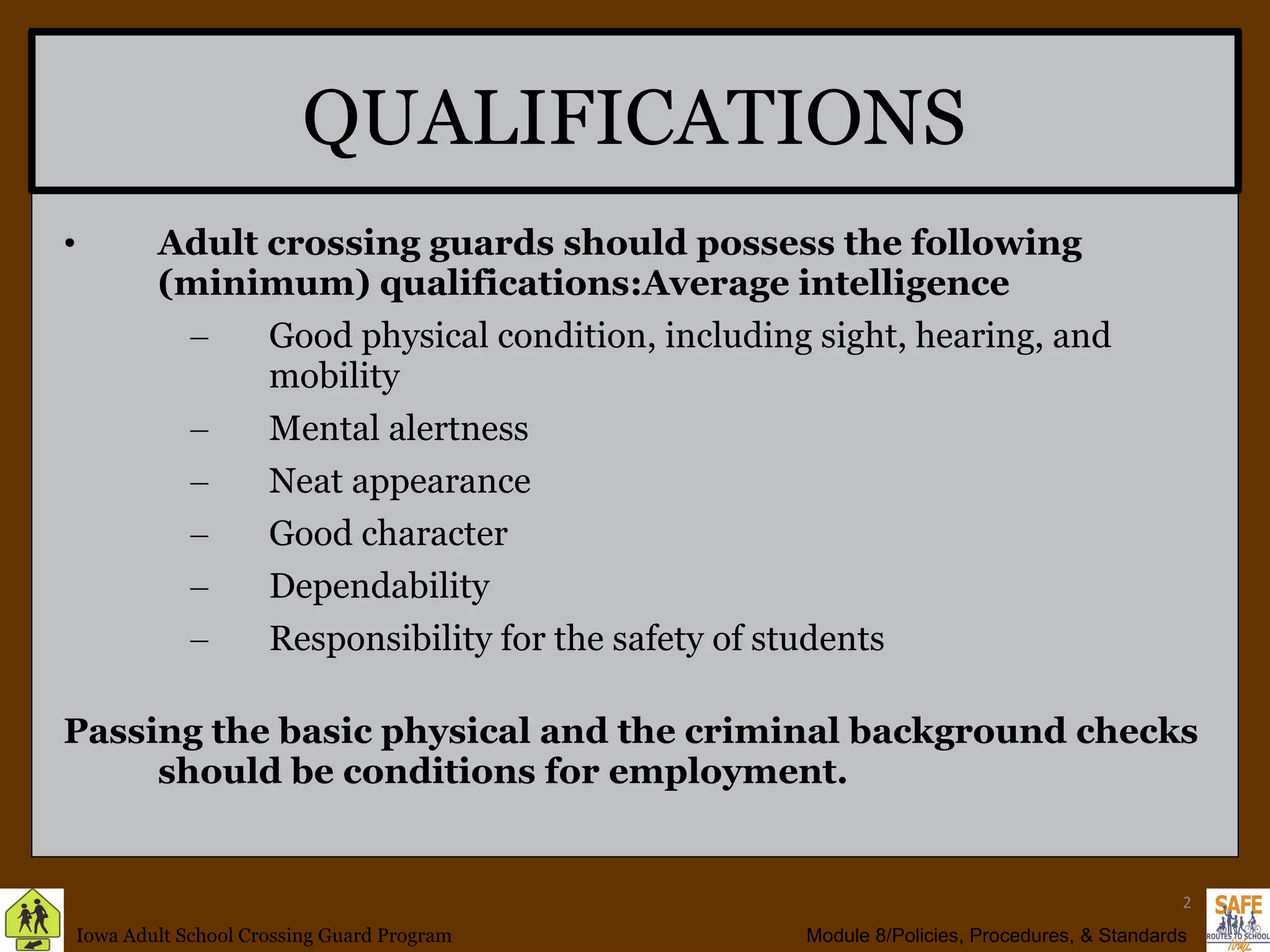 Crossing Guard Training Module 7 Policies | PPT