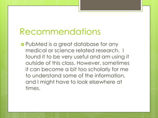 Module 8 PubMed Database | PPT