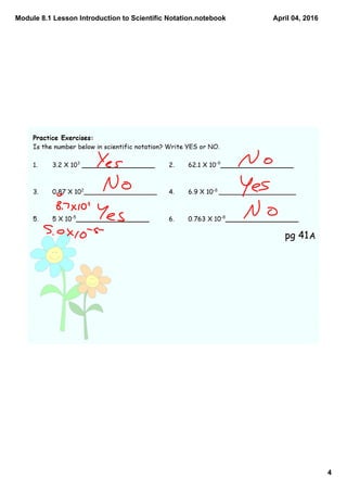 Module 8.1 lesson introduction to scientific notation | PDF