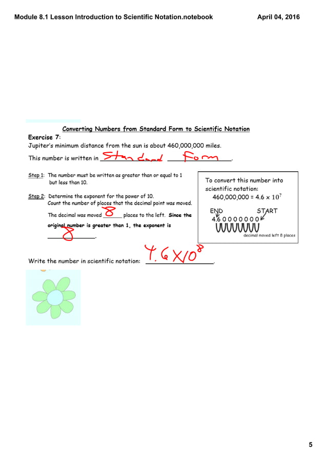 Module 8.1 lesson introduction to scientific notation | PDF