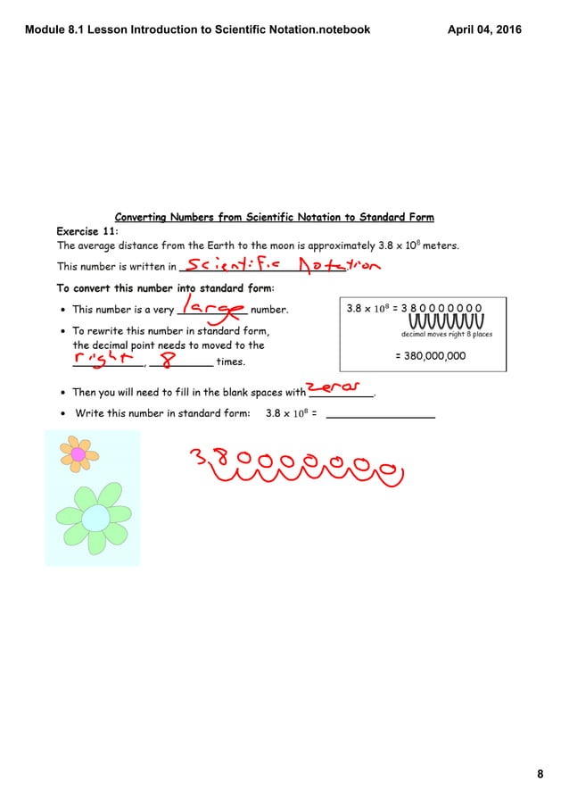 Module 8.1 lesson introduction to scientific notation | PDF