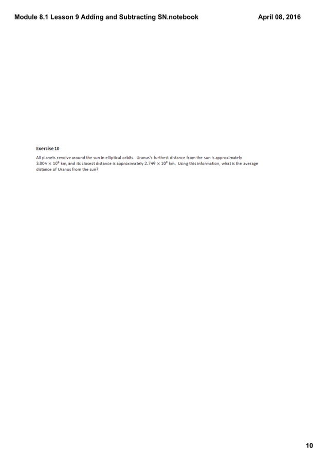 Module 8.1 lesson 9 adding and subtracting sn | PDF