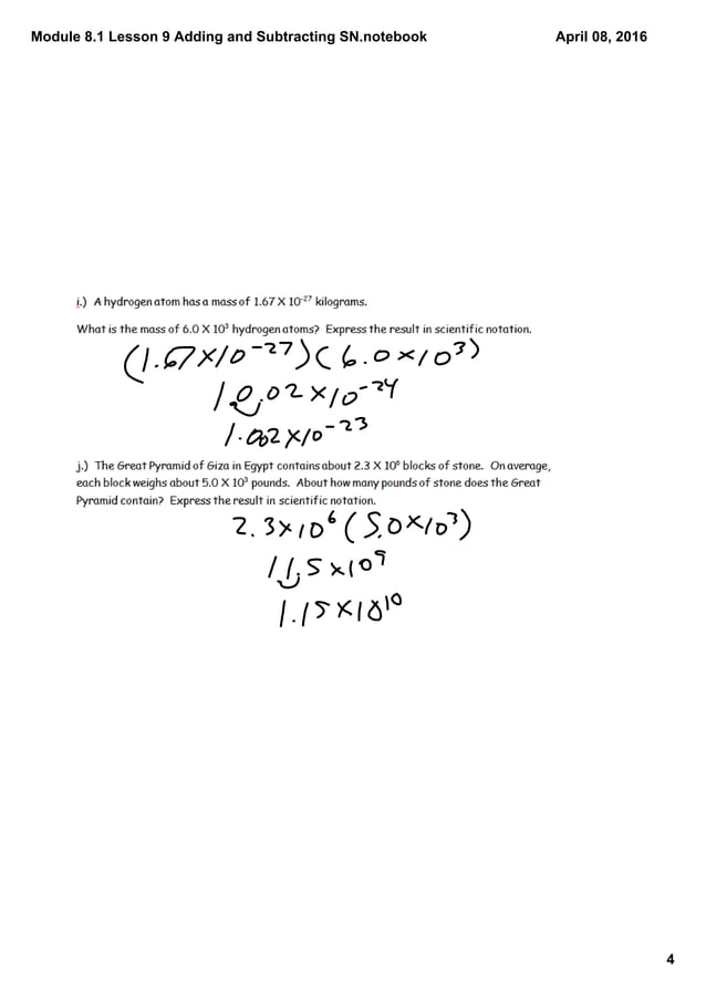 Module 8.1 lesson 9 adding and subtracting sn | PDF