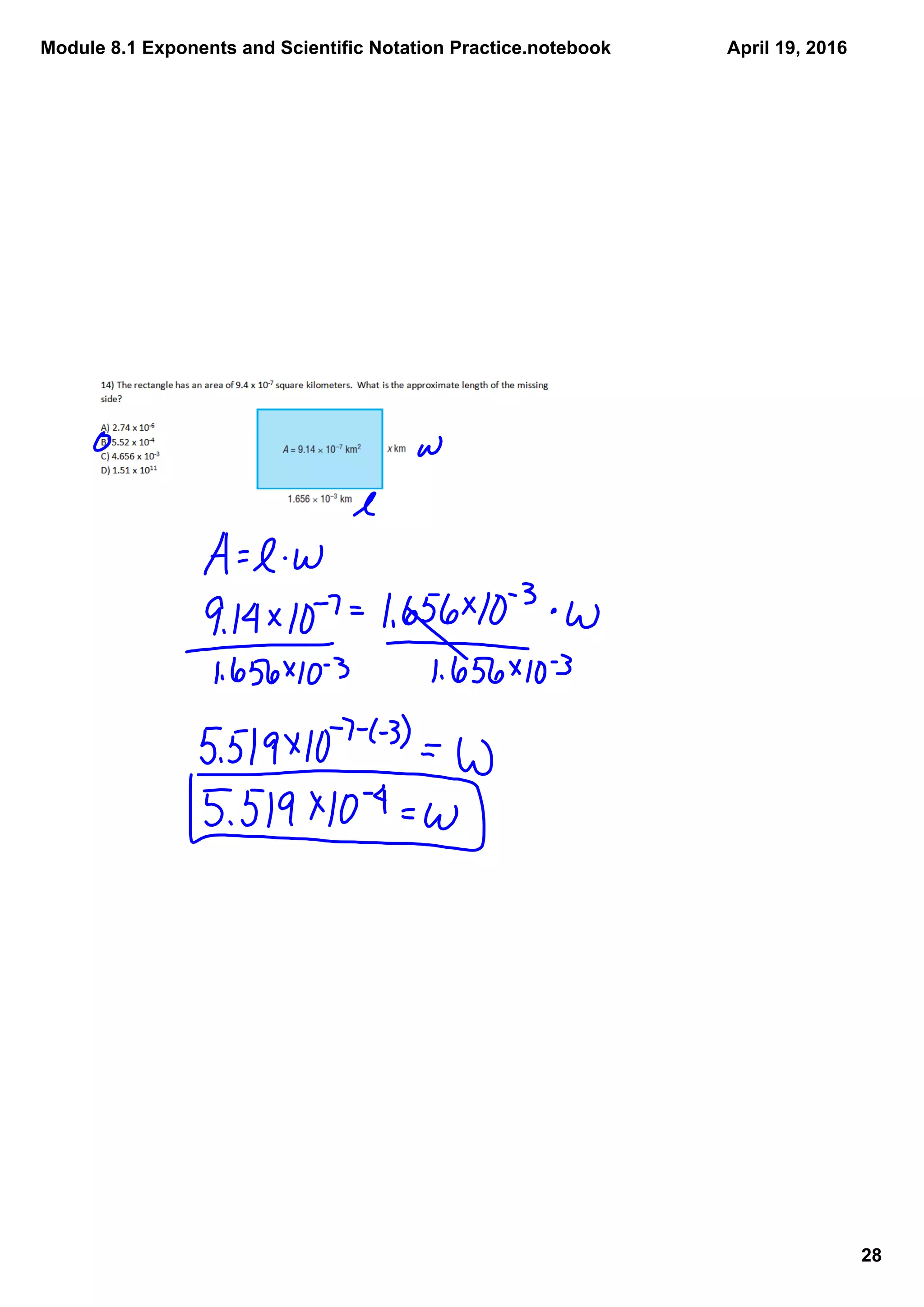 Module 8.1 exponents and scientific notation practice | PDF | Homework ...