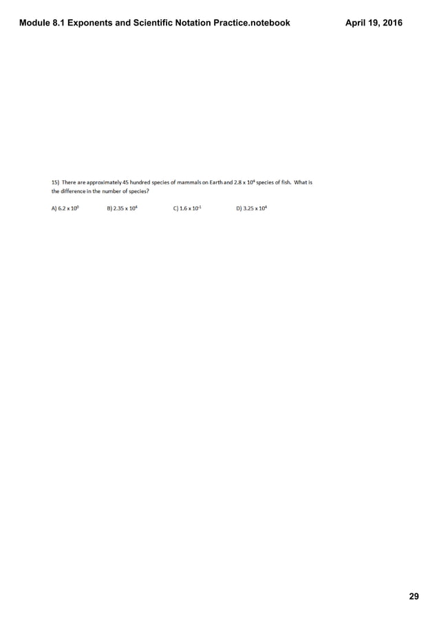 Module 8.1 exponents and scientific notation practice | PDF | Homework ...