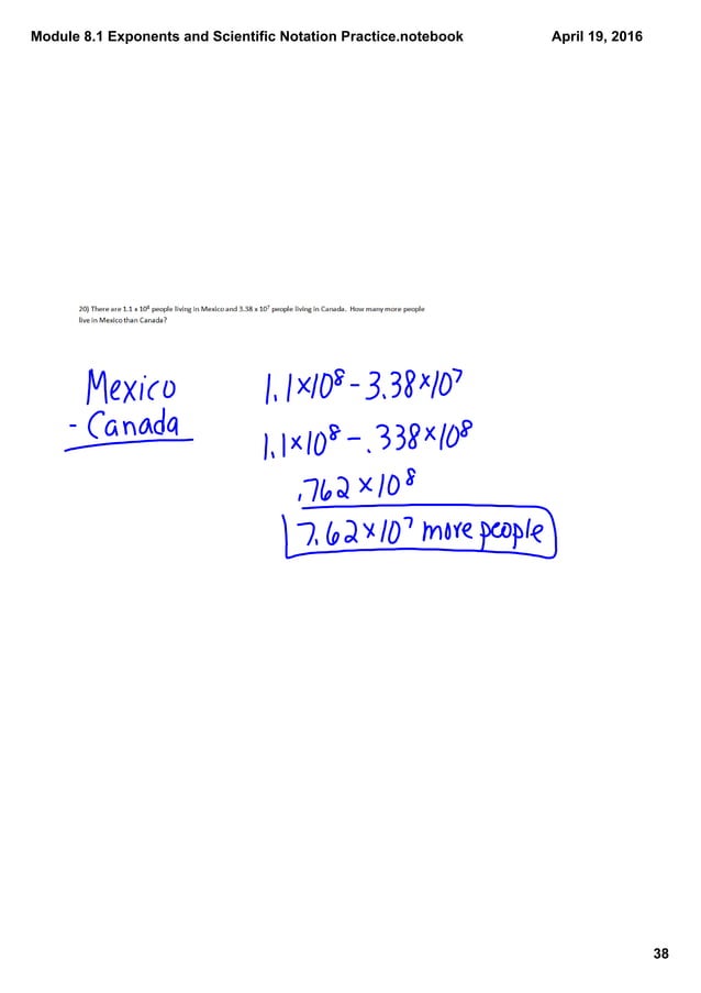 Module 8.1 exponents and scientific notation practice | PDF | Homework ...