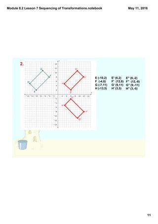 Module 8.2 lesson 7 sequencing of transformations | PDF | Physics | Science