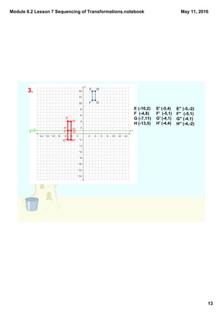 Module 8.2 lesson 7 sequencing of transformations | PDF | Physics | Science