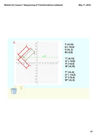 Module 8.2 lesson 7 sequencing of transformations | PDF | Physics | Science