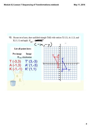 Module 8.2 lesson 7 sequencing of transformations | PDF | Physics | Science