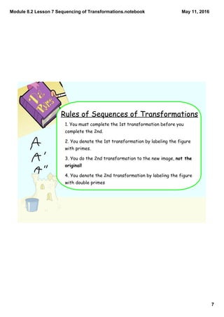Module 8.2 lesson 7 sequencing of transformations | PDF | Physics | Science