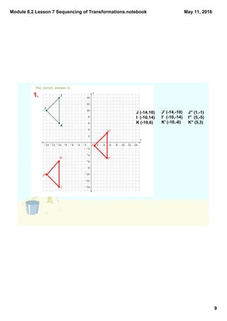 Module 8.2 lesson 7 sequencing of transformations | PDF | Physics | Science