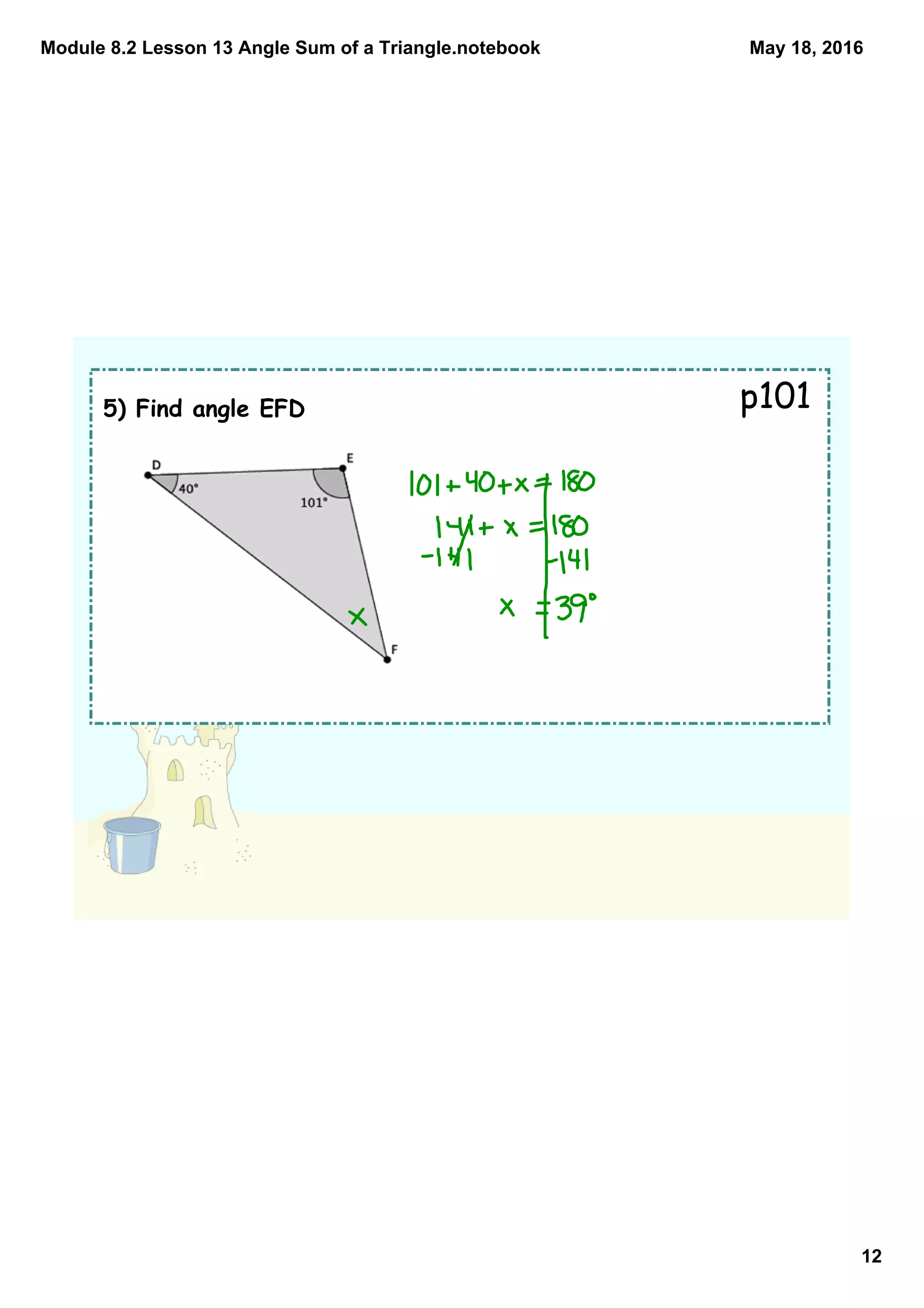 Module 8.2 lesson 13 angle sum of a triangle. | PDF