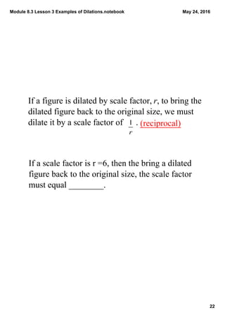 Module 8.3 lesson 3 examples of dilations' | PDF