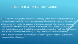 Handouts, Study Guides, and Visuals | PPTX