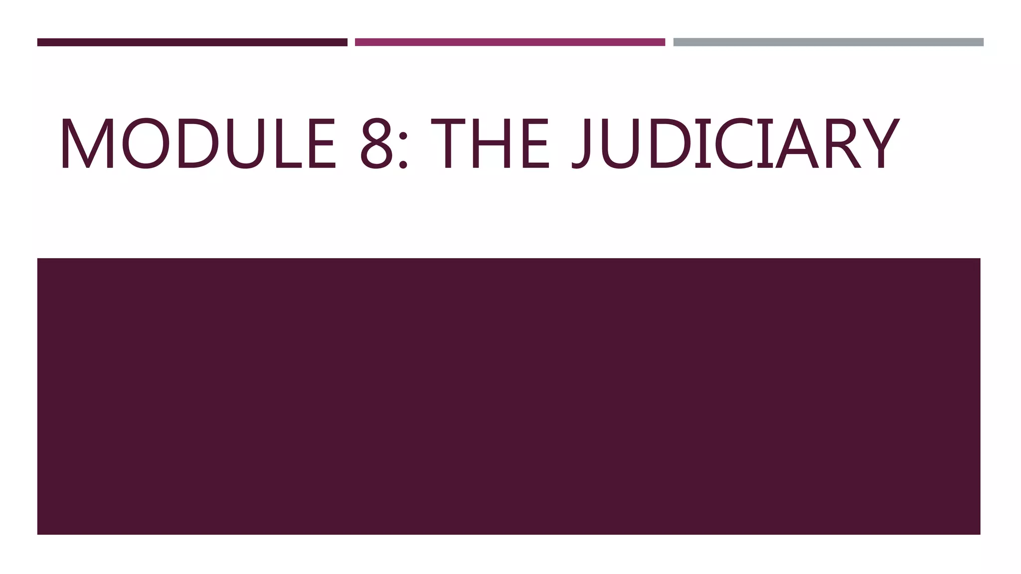 Module 8: THE JUDICIARY | PPTX