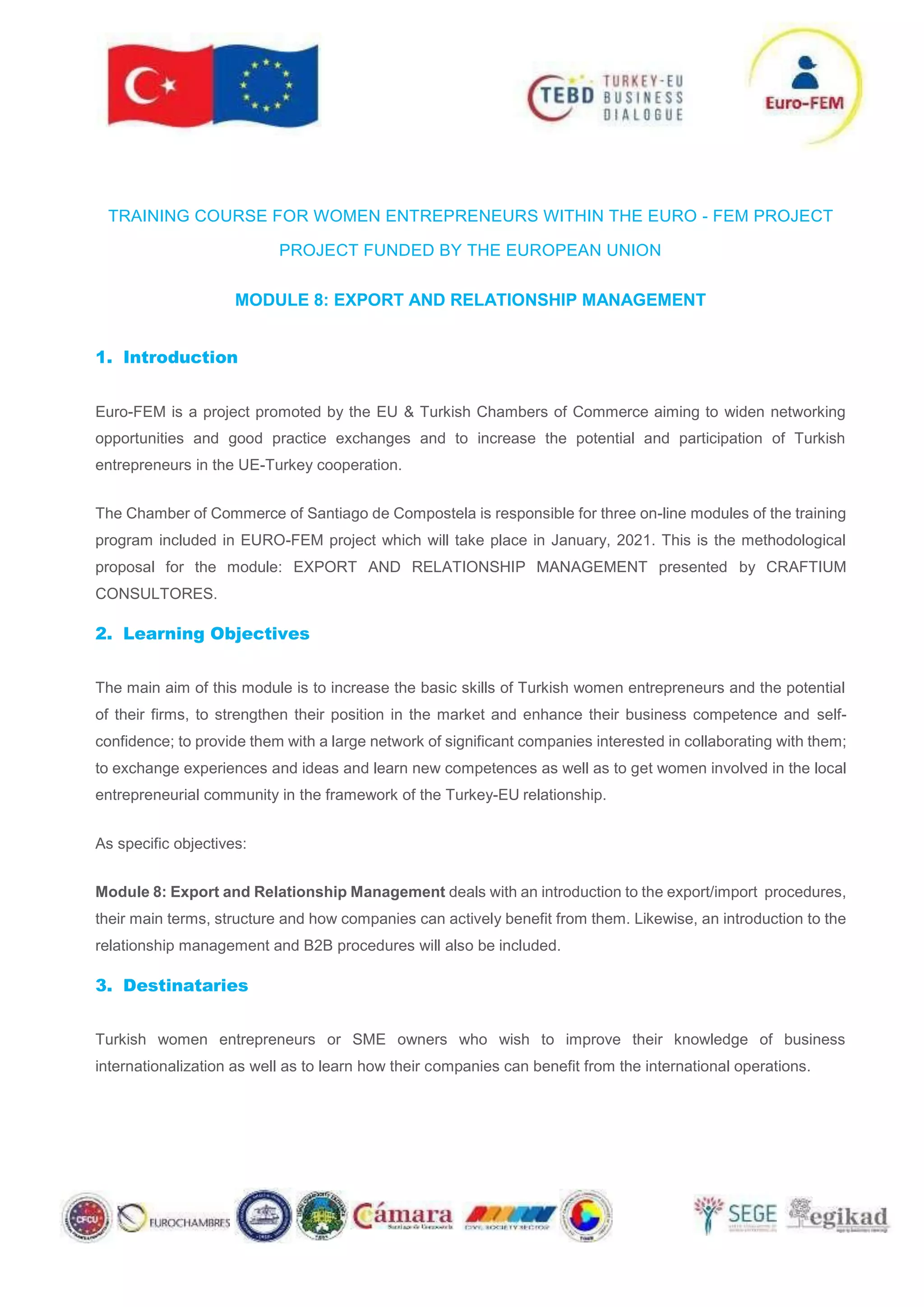 Euro Fem Module 8 Export And Relationship Management Pdf