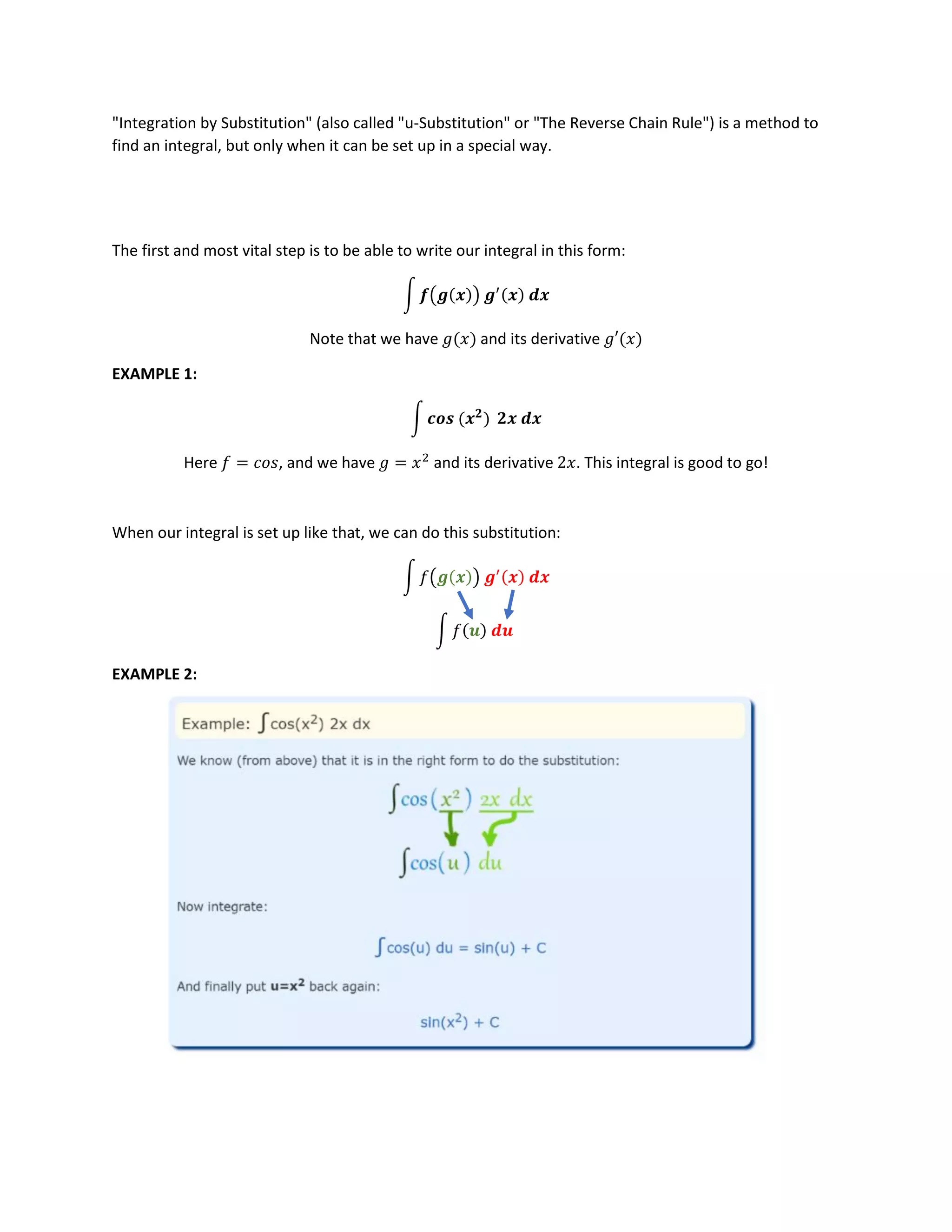 Module 8 the antiderivative substitution rule | PDF