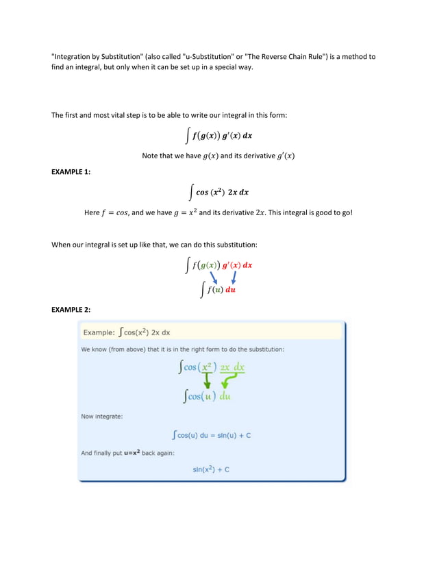 Module 8 the antiderivative substitution rule | PDF