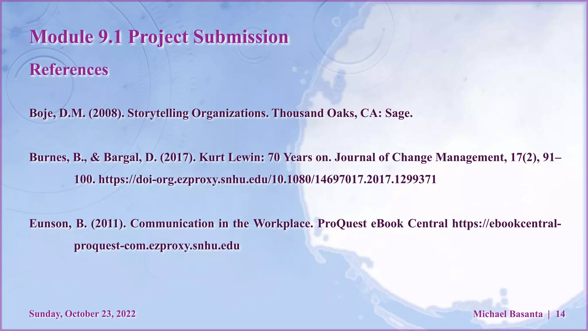Module 9.1 Project Submission • Change Management Communication Plan.pptx