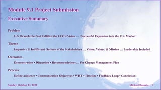 Module 9.1 Project Submission • Change Management Communication Plan.pptx