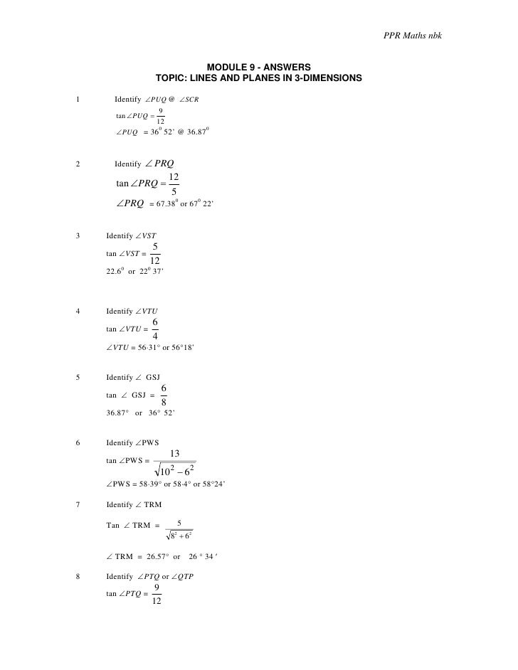 Module 9 Lines And Plane In 3 D