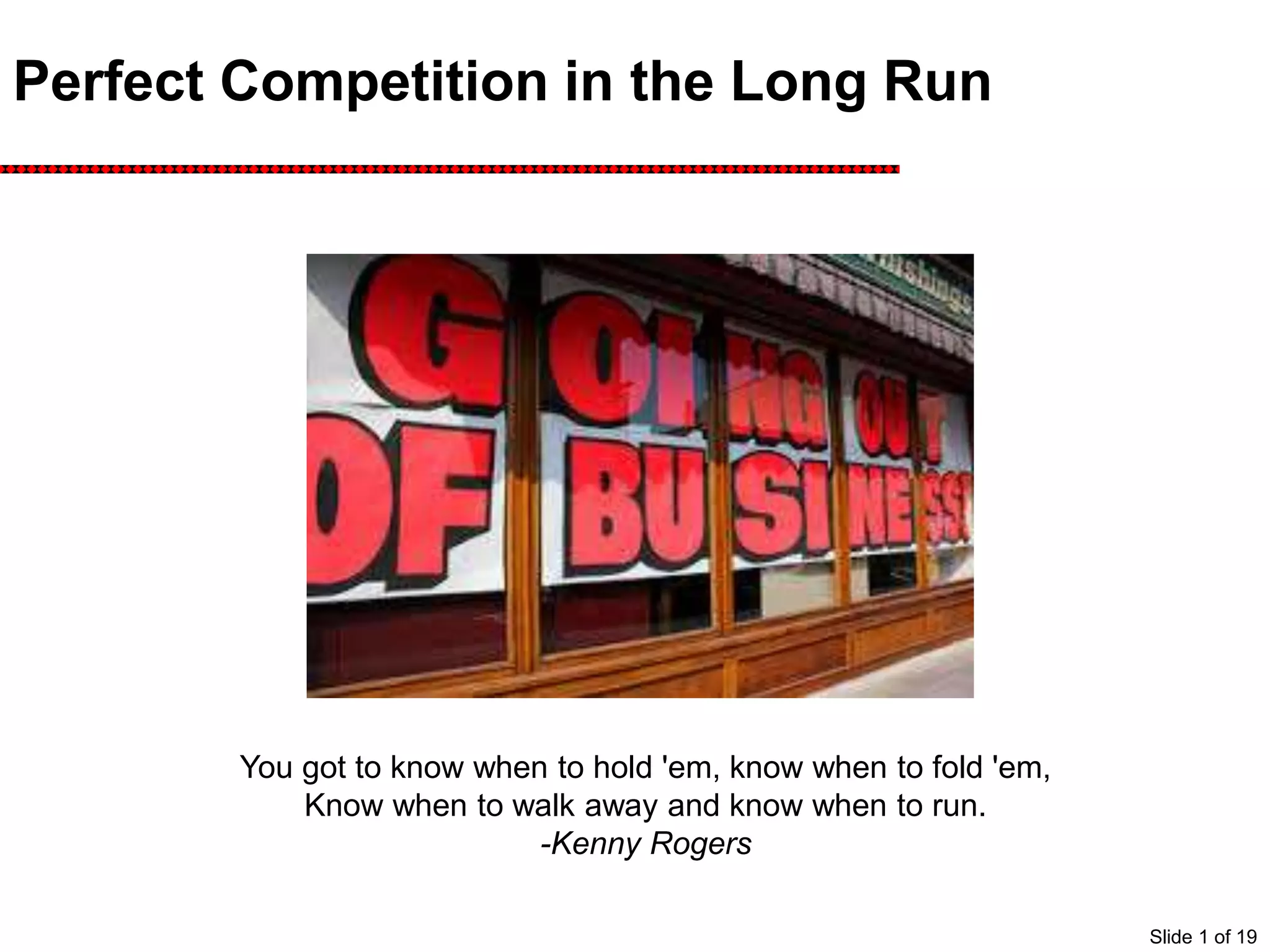 Perfect Competition in the Long Run | PPT