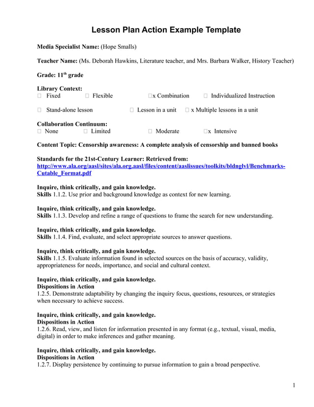 Hope Smalls Banned Books Week Lesson Plan | DOC | Educational ...