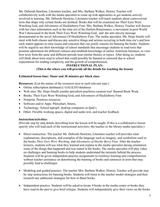 Hope Smalls Banned Books Week Lesson Plan | DOC | Educational ...