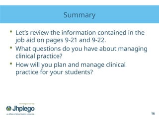 Module 9 Clinical_revised in health care | PPTX